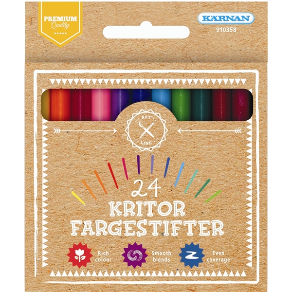Premium Farvekridt Pakke med 24 stk. - Tegn & Mal - Egmont Kärnan ...